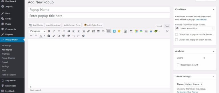 A Beginner's Guide To Popup Maker's 'Popup Editor' - Popup Maker