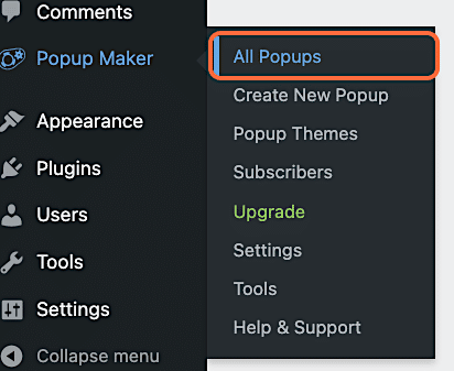 Create Your First Popup - Popup Maker